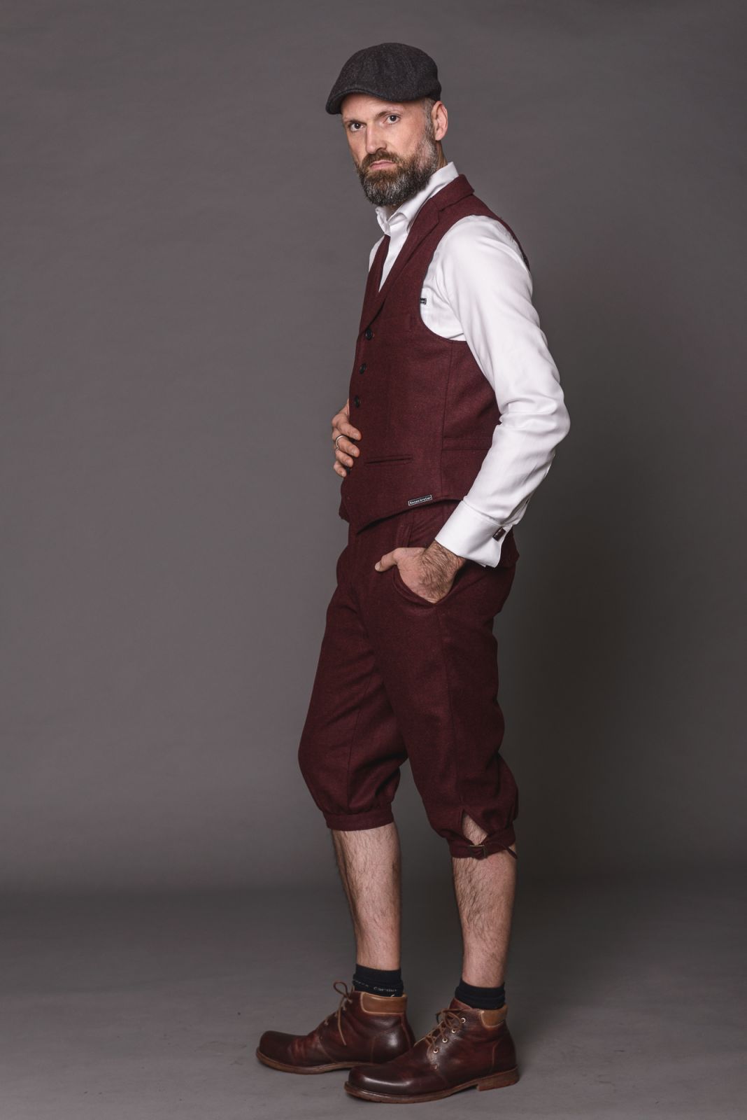 Knickerbocker Tweed rot - rosentreter Modedesign
